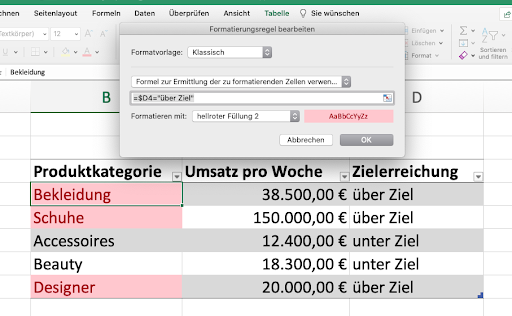 Bedingte Formatierung in Excel: So geht’s