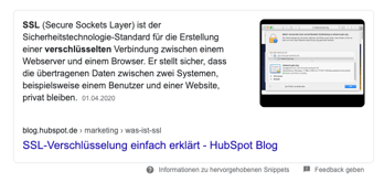 So landen Sie im Featured Snippet