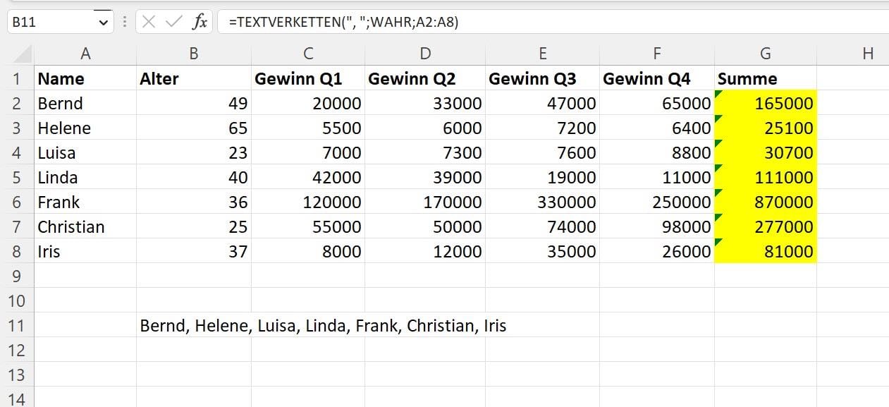 Excel VERKETTEN: So wenden Sie die Funktion richtig an